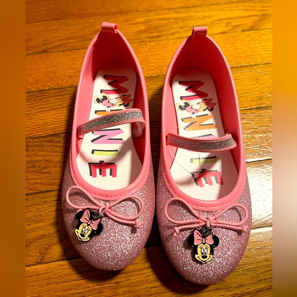 Disney | Shoes | Minnie Mouse Girls Glitter Pink Ballet Flats | Poshmark